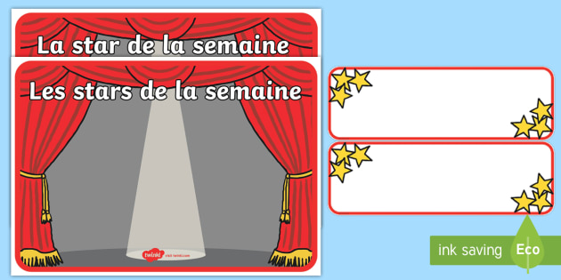 Poster A3 star de la semaine (teacher made)