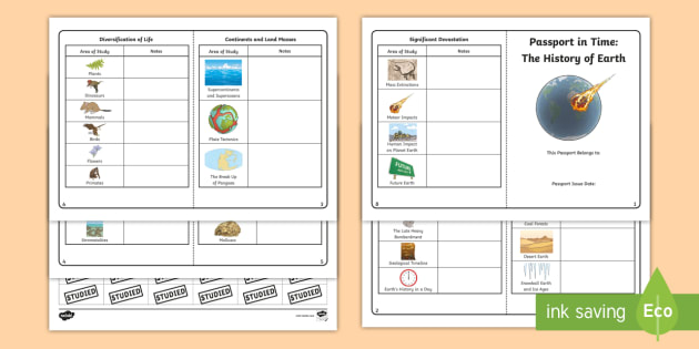 Learning Passport: History of The Earth Checklist