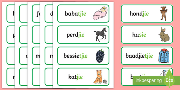 Verkleiningswoorde Woordkaarte (teacher made)