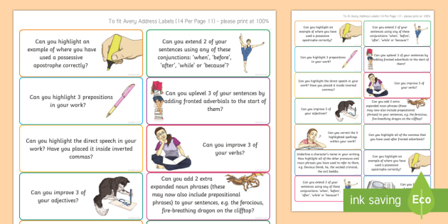 Year 4 Writing Feedback: Extension and Challenge Stickers