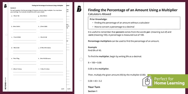 👉 Finding the Percentage of an Amount | KS3 Maths | Beyond