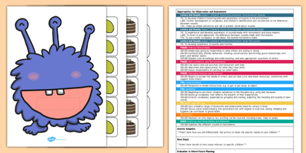 Hungry Monster Listening Game EYFS Adult Input Plan Resource Pack