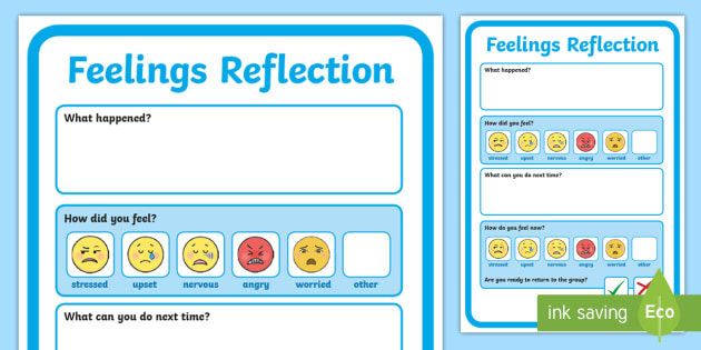 Feelings Reflection (Teacher-Made)