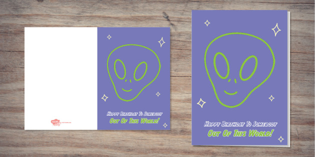 Out Of This World Alien Birthday Card | Twinkl Party