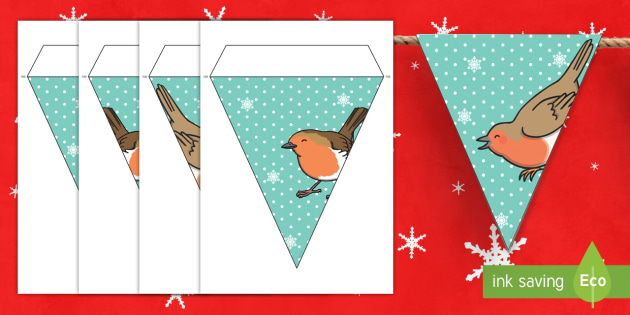 Cute Christmas Robin Bunting
