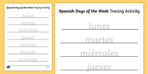 Days of the Week Tracing Activity (teacher made)