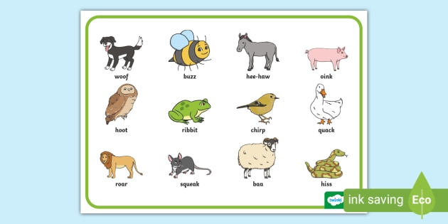Animal Sounds Poster, Animal Sounds, Noises (teacher made)