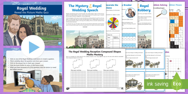 UKS2 Maths Royal Wedding 2018 Themed Activity Bumper Resource Pack