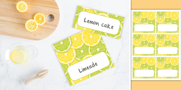 Lemon Name Cards | Twinkl Party (teacher made)