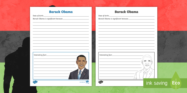 Barack Obama Writing Template (teacher made)