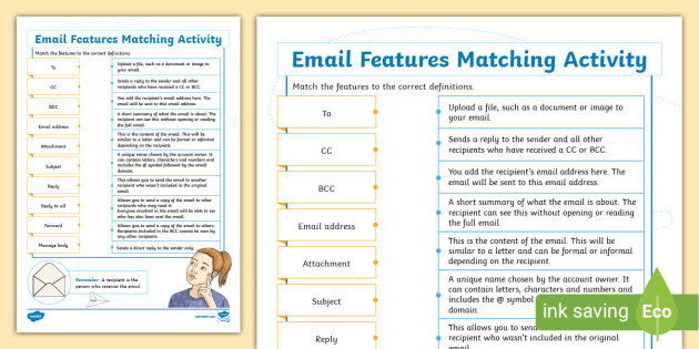 Email Keywords Matching Activity - KS2 - Twinkl