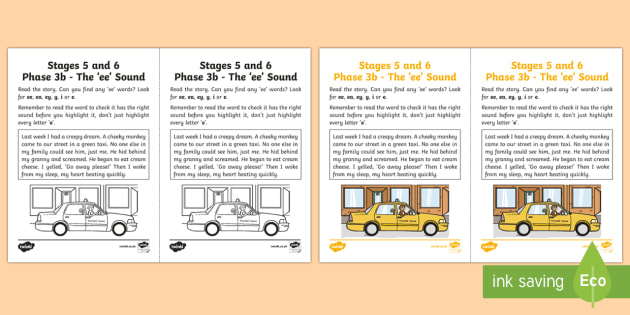 Northern Ireland Linguistic Phonics Stage 5 and 6 Phase 3b, 'ee' Sound