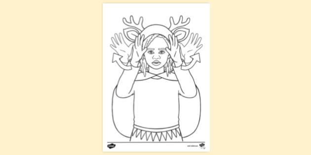 FREE! - BSL Deer Colouring Sheet | Colouring Sheets