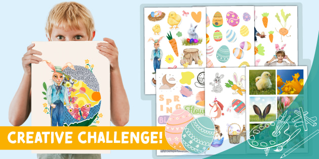 Easter Themed Collage Pack and Creative Challenge Activity