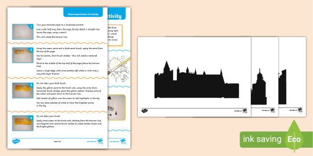 Monet-Inspired River Art Activity (teacher made)