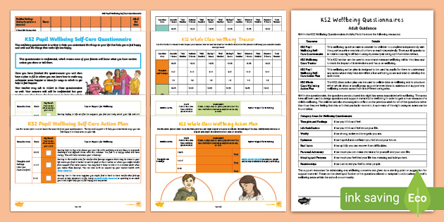 KS2 Wellbeing Questionnaires Pack (teacher made)