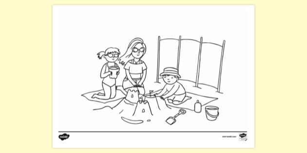 FREE! - Colouring Page for Kids for Summer - Resources - Twinkl