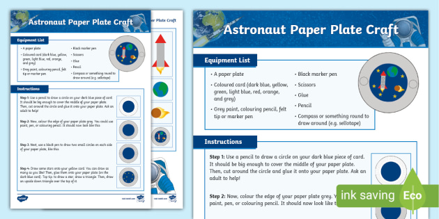 FREE! - Astronaut Paper Plate Craft Activity (Teacher-Made)
