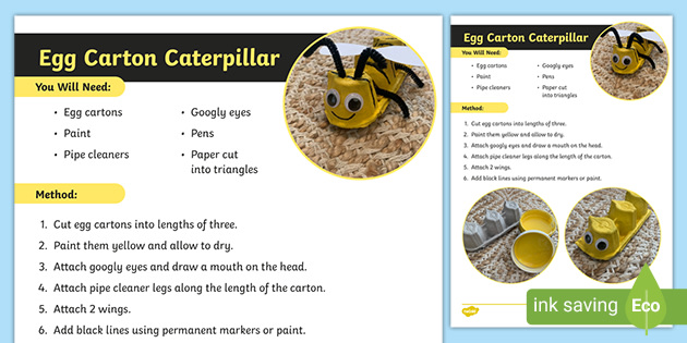 * NEW * Egg Carton Bee Craft Instructions (teacher made)