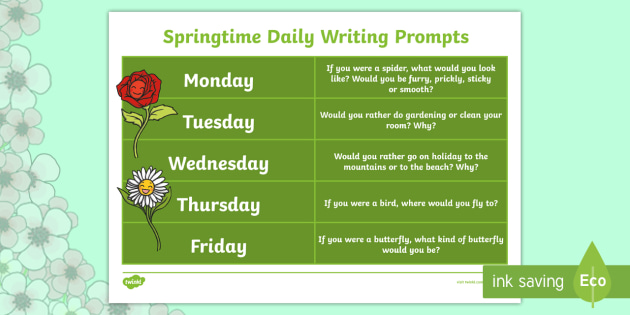 Spring Time Daily Writing Worksheet (teacher made)