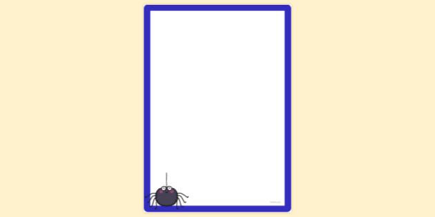 FREE! - Halloween Spider Page Border | Twinkl Resources