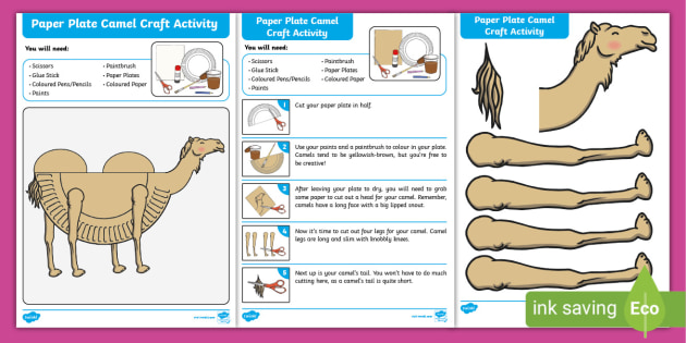 FREE! - Paper Plate Camel Craft Activity | Resources | Twinkl