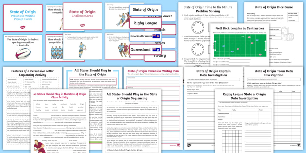 State of Origin Resource Pack (teacher made)