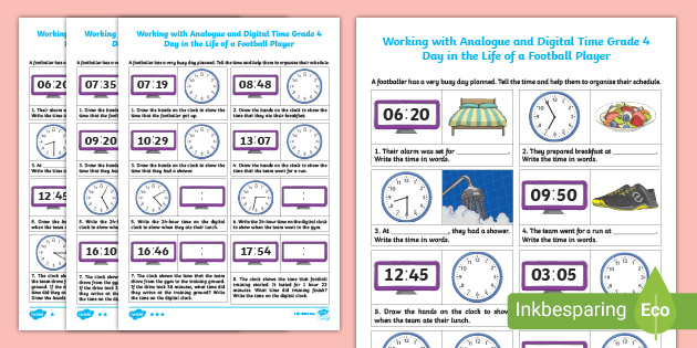 Working with Analogue and Digital Time Grade 4- Day in the Life of a ...