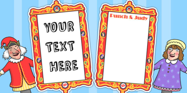 Punch and Judy Editable Posters (teacher made)