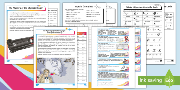 UKS2 Winter Olympics Maths Activity Pack (teacher made)