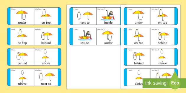 Penguin Position Loop Cards (teacher made)