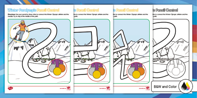 Winter Paralympic Pencil Control Activity | Twinkl