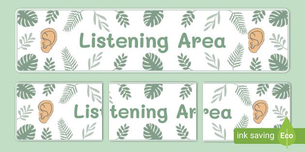Botanical-Themed Listening Area Display Banner