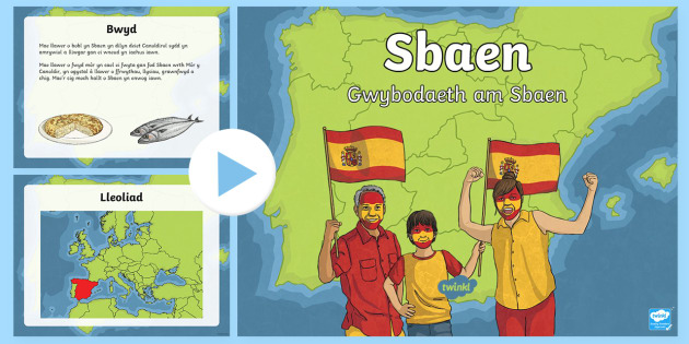 Pŵerbwynt Gwybodaeth am Sbaen (teacher made)