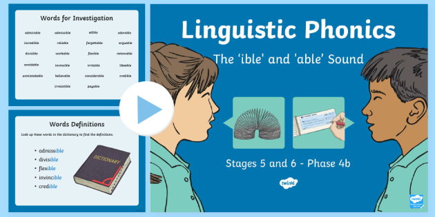Phonics ible and able PowerPoint - Primary Resources