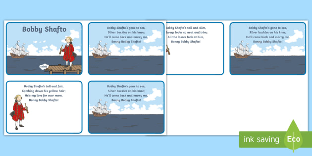 Bobby Shafto 4 per A4 Sequencing Cards (teacher made)