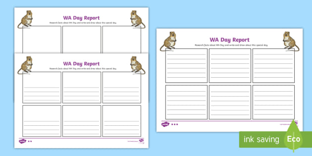 WA Day Report Writing Template
