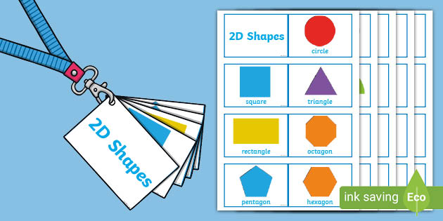 👉 Lanyard-Sized 2D Shape Cards (teacher made)