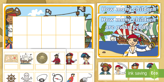 Pirate Editable Self-Registration Ten-Frame Resource Pack