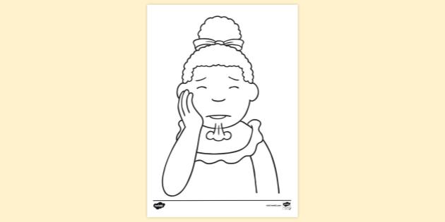 Person Sighing Colouring | Colouring Sheets