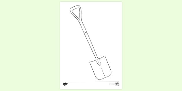 Garden Spade Colouring Sheet