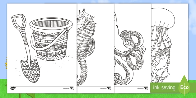 beach themed coloring sheets