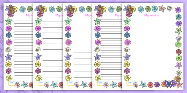 FREE! - My Mum Is Page Page Borders (teacher made)