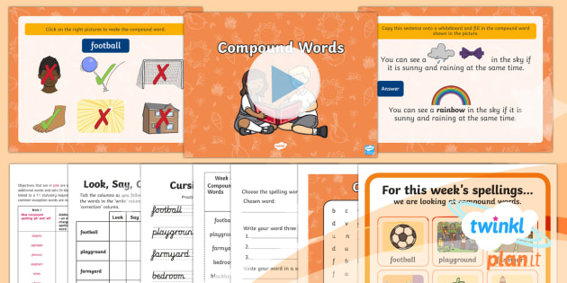 PlanIt English Y1 Term 3B W4: Compound Words Spelling Pack