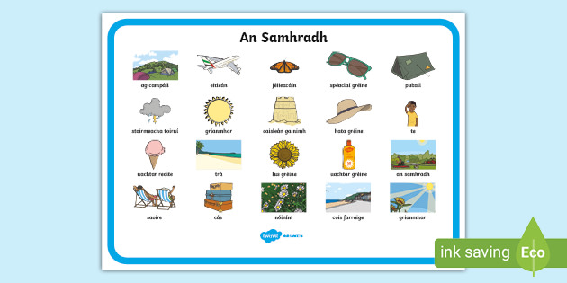 Summer Word Bank Gaeilge