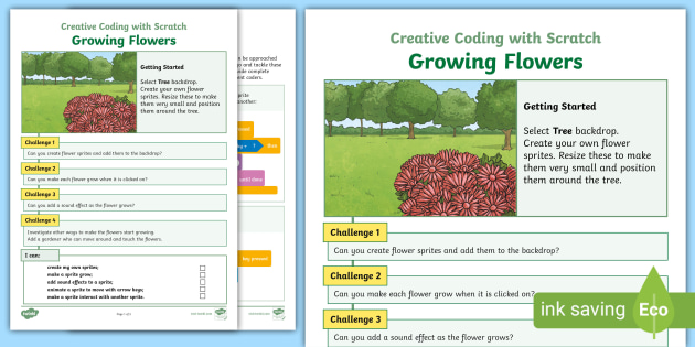 Growing Flowers Scratch Worksheet (Teacher-Made)