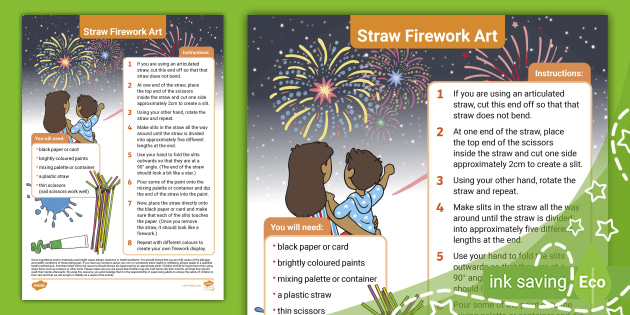 Straw Firework Art (teacher made)