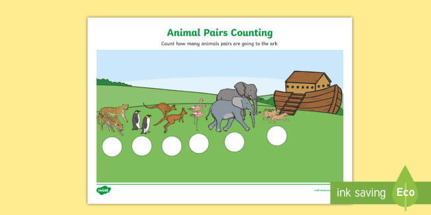 Animal Pairs Counting Worksheet (teacher made)