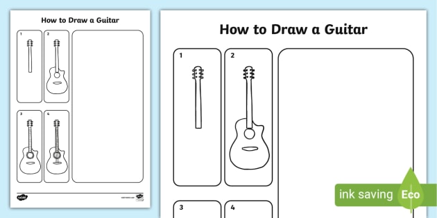 FREE! - How to Draw a Guitar (teacher made)