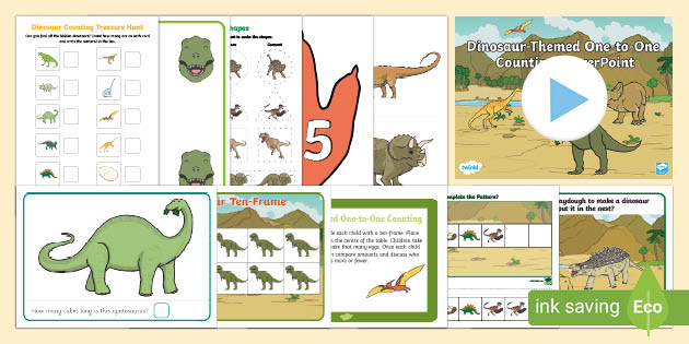 👉 EYFS Nursery Maths Activity Packs: Dinosaurs